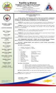 Executive Order – Barangaybagbag