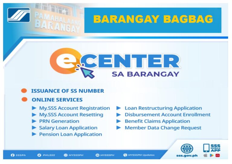 BARANGAY BAGBAG SSS E-CENTER NA! – Barangaybagbag